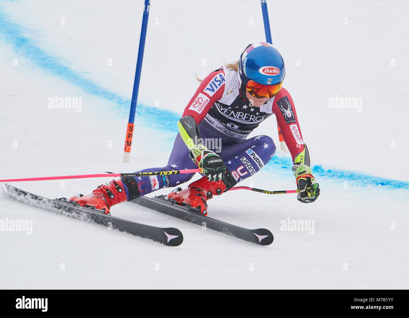 Ofterschwang, Germany. 09th Mar, 2018. Mikaela SHIFFRIN, USA in action ...