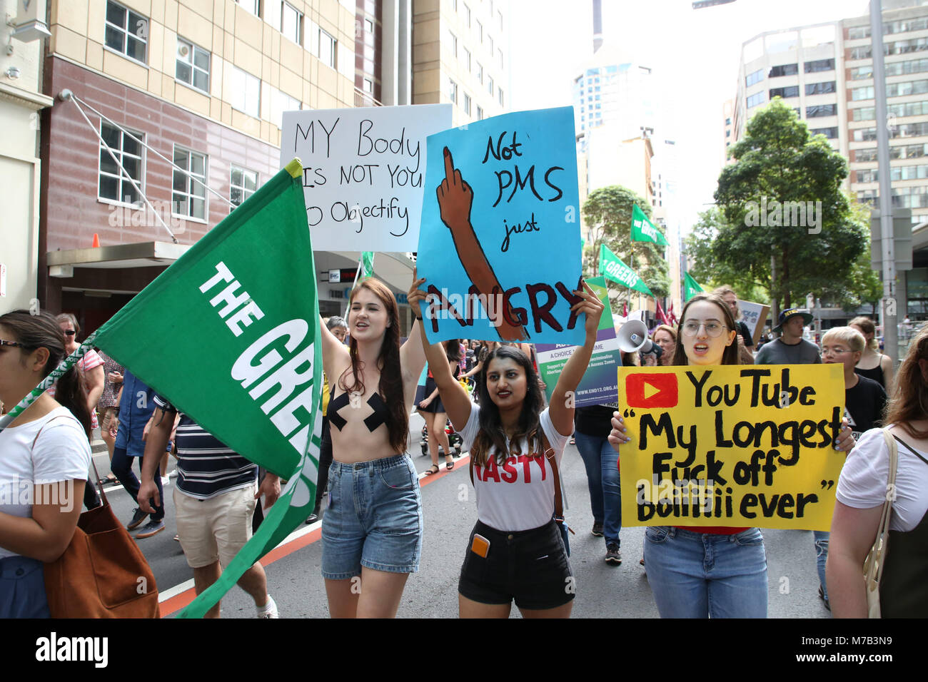 Sydney, Australia. 10 March 2018. International Women's Day marchers ...