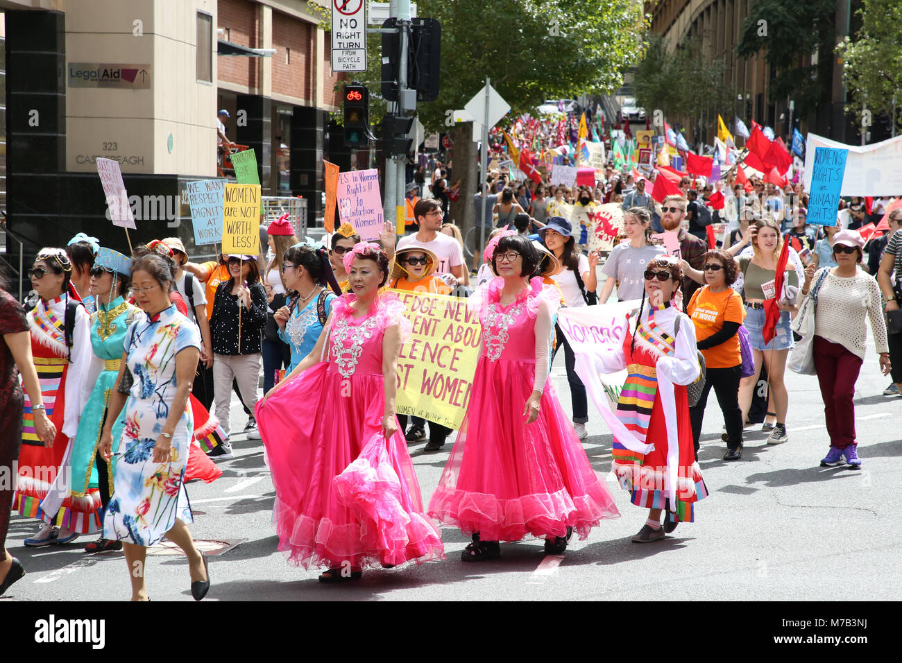 Sydney, Australia. 10 March 2018. International Women's Day marchers ...