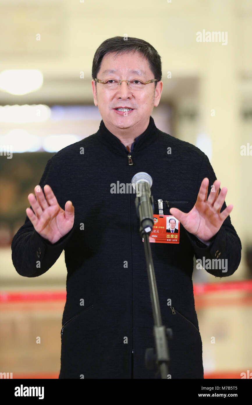Beijing, China. 10th Mar, 2018. Qi Jianbo, a member of the 13th ...
