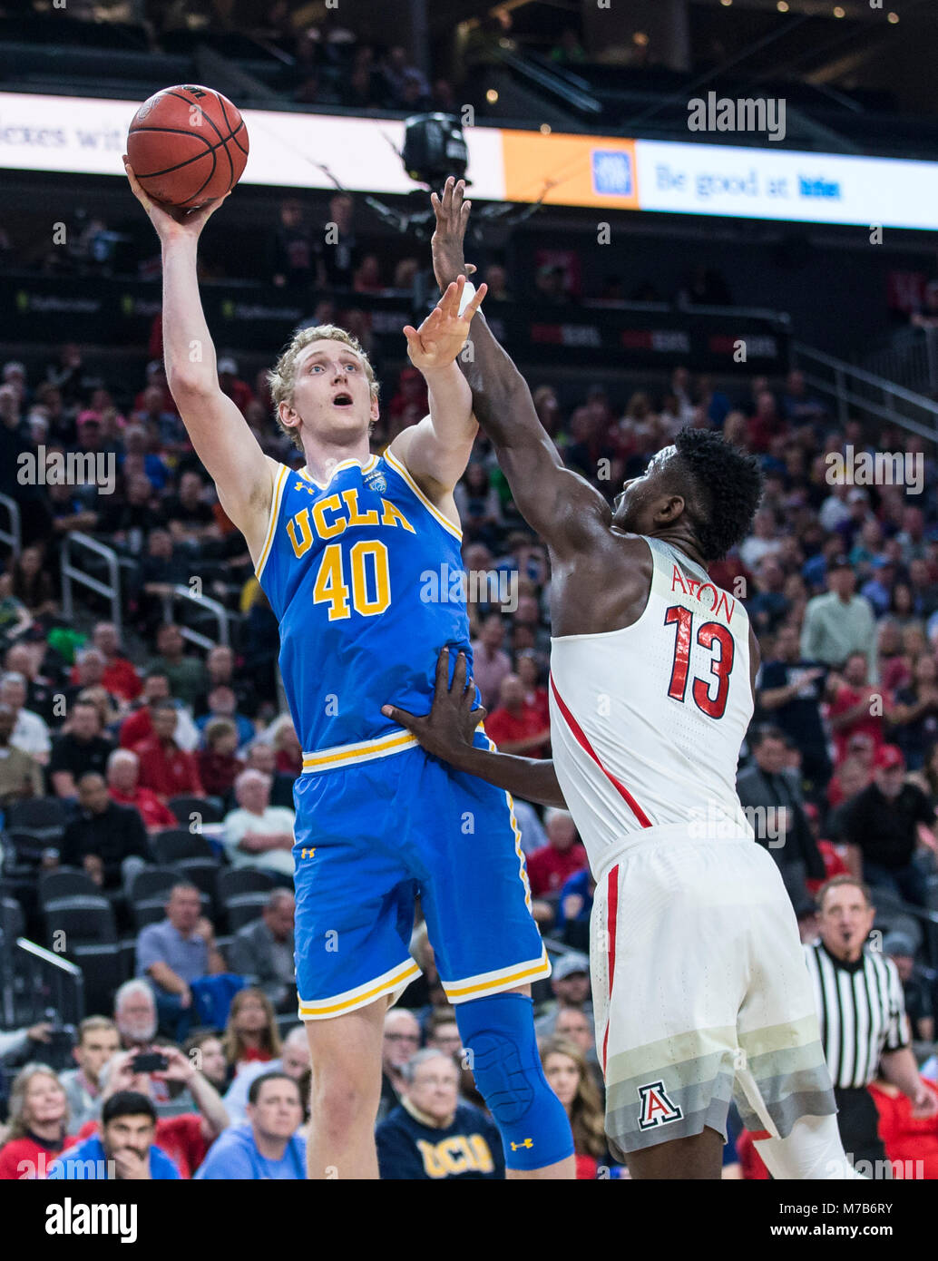 Mar 09 2018 Las Vegas, NV, U.S.A. UCLA center Thomas Welsh (40) scored ...