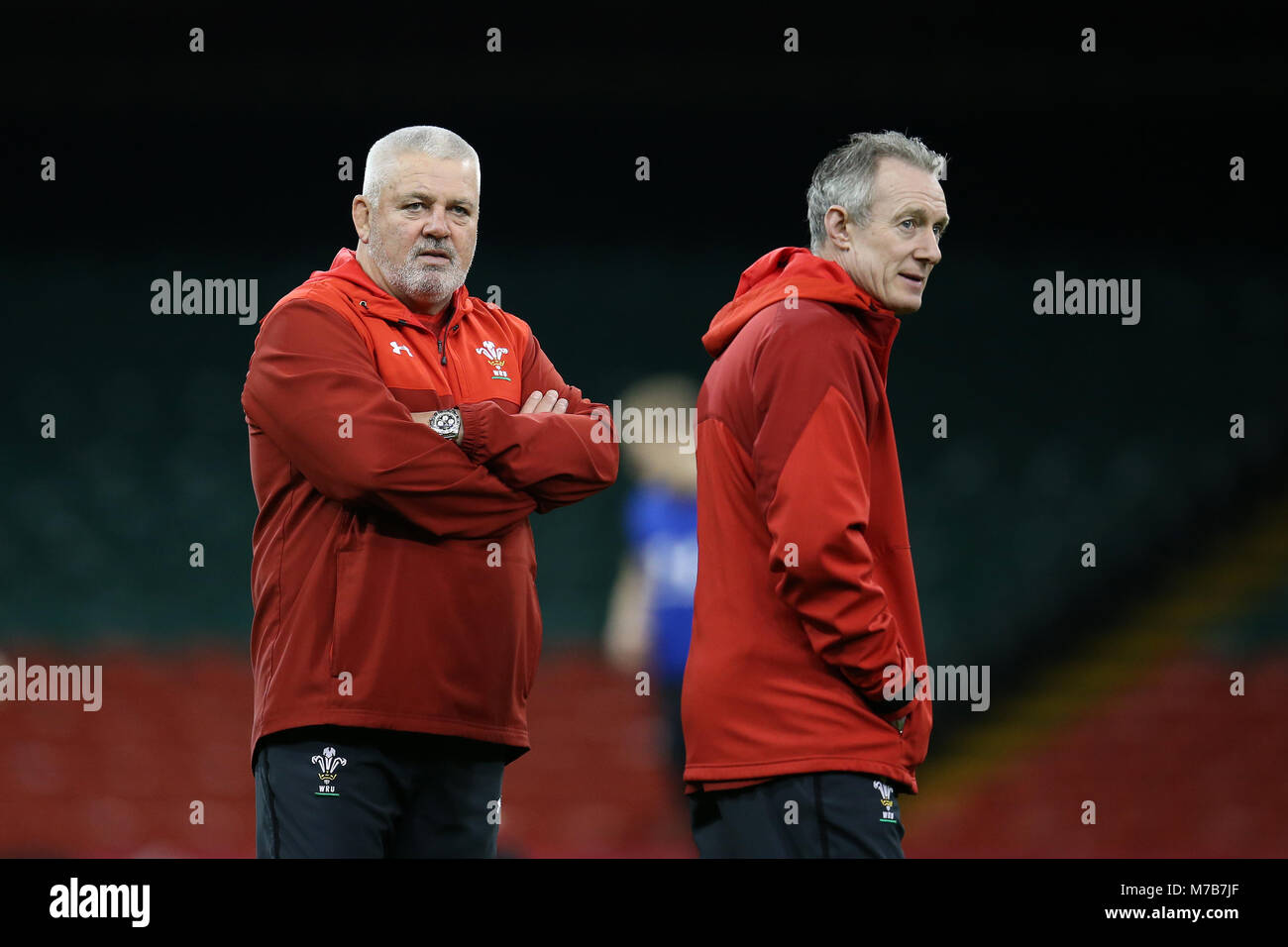 Cardiff, UK. 10th Mar, 2018. Warren Gatland, the Wales rugby team head ...
