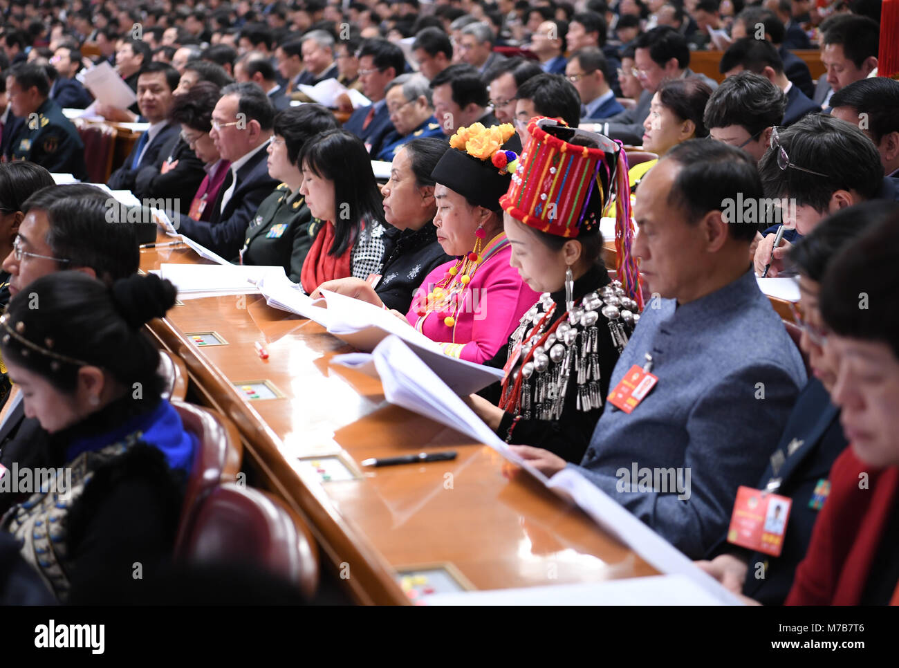 Beijing, China. 10th Mar, 2018. The third plenary meeting of the first ...