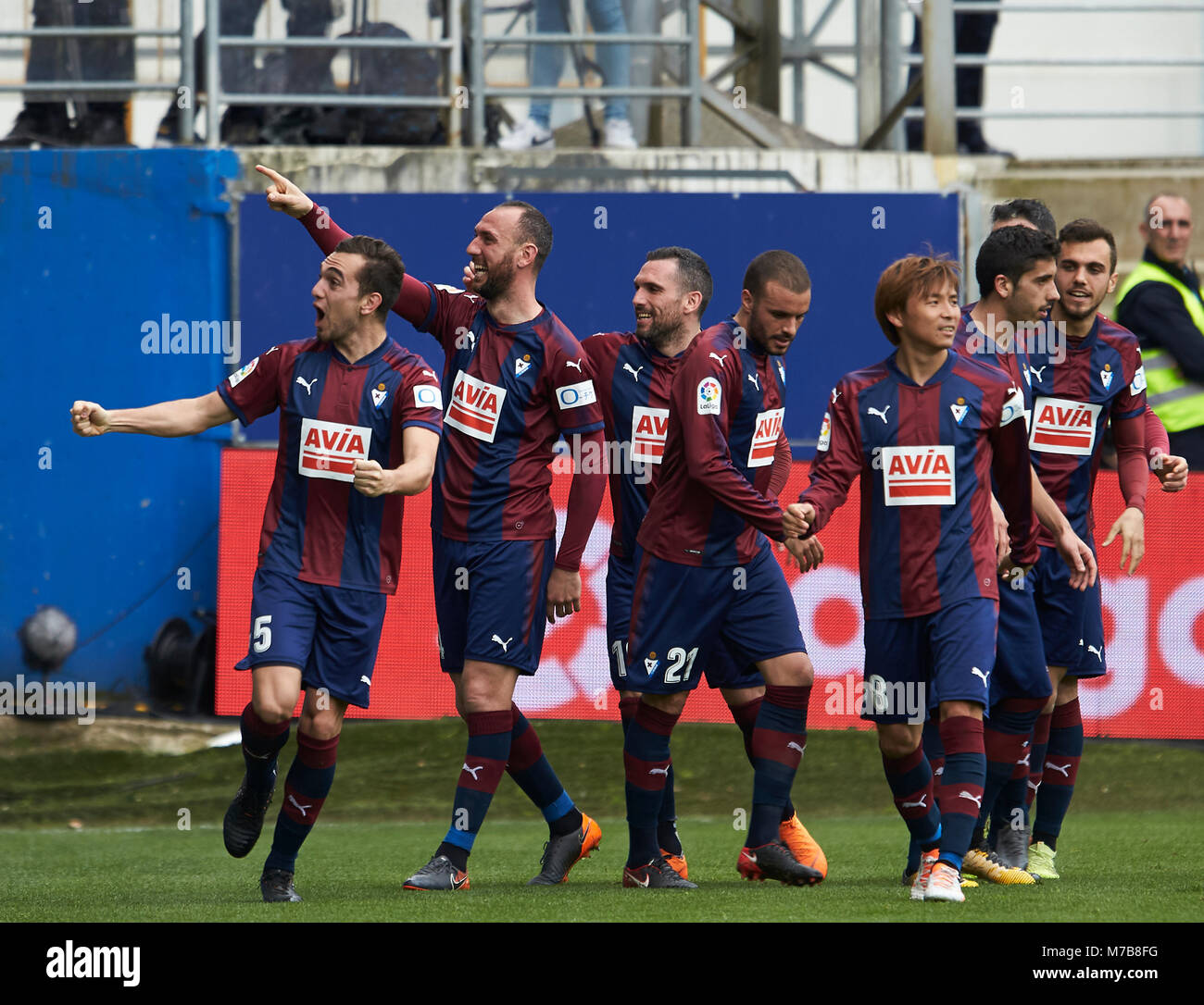 Eibar, Spain. 10th Mar, 2018. (4) Ivan Ramis celebrate goal during the ...