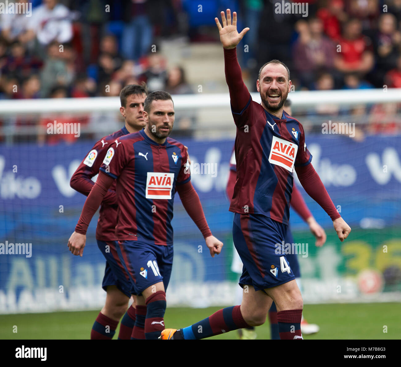Eibar, Spain. 10th Mar, 2018. (4) Ivan Ramis celebrate goal during the ...