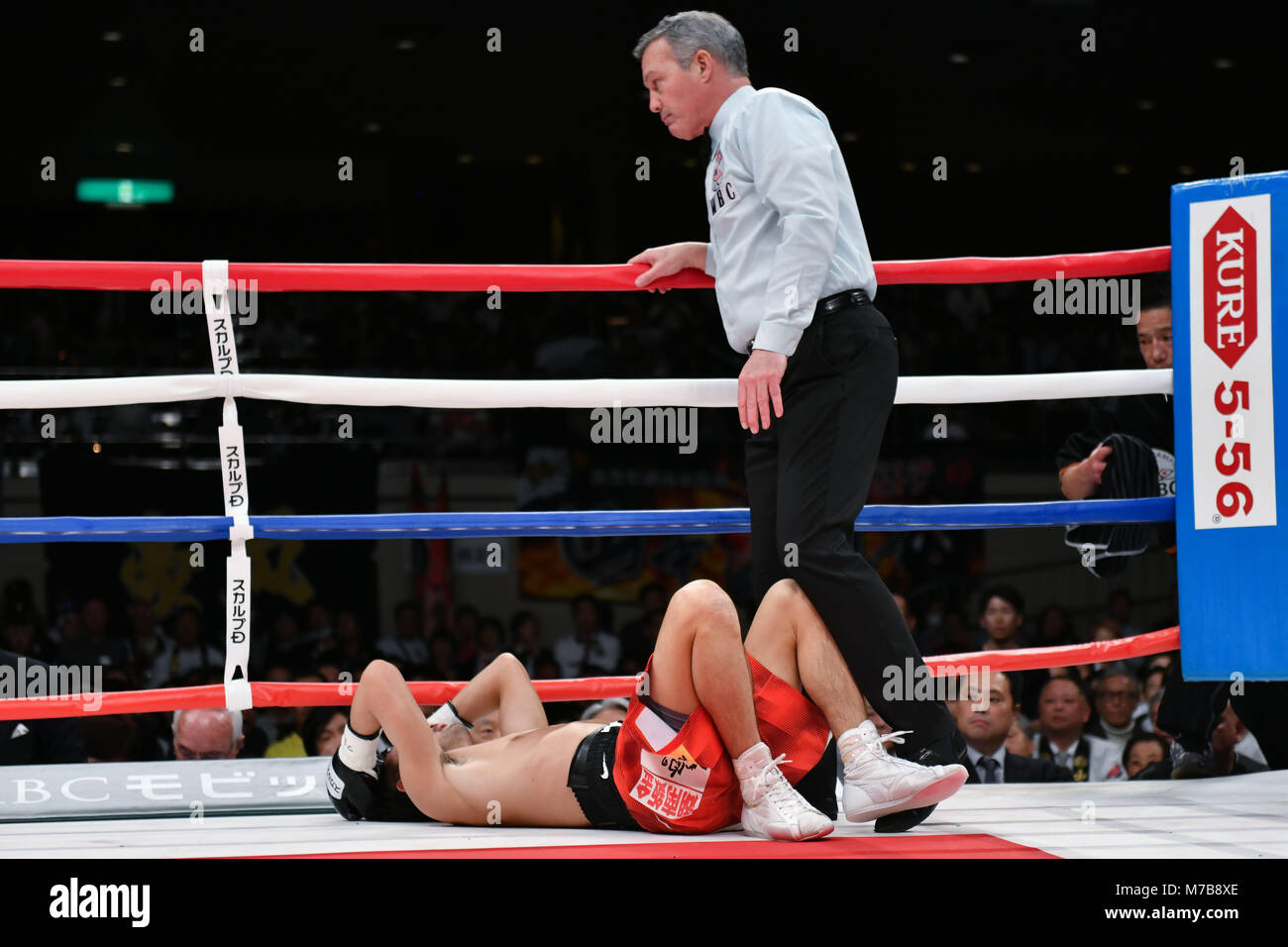 Tokyo, Japan. 1st Mar, 2018. (T-B) Michael Griffin (Referee), Shinsuke ...