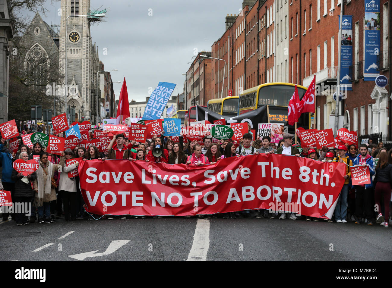 Dublin, Ireland. 10th March 2018. Members of the public march from ...