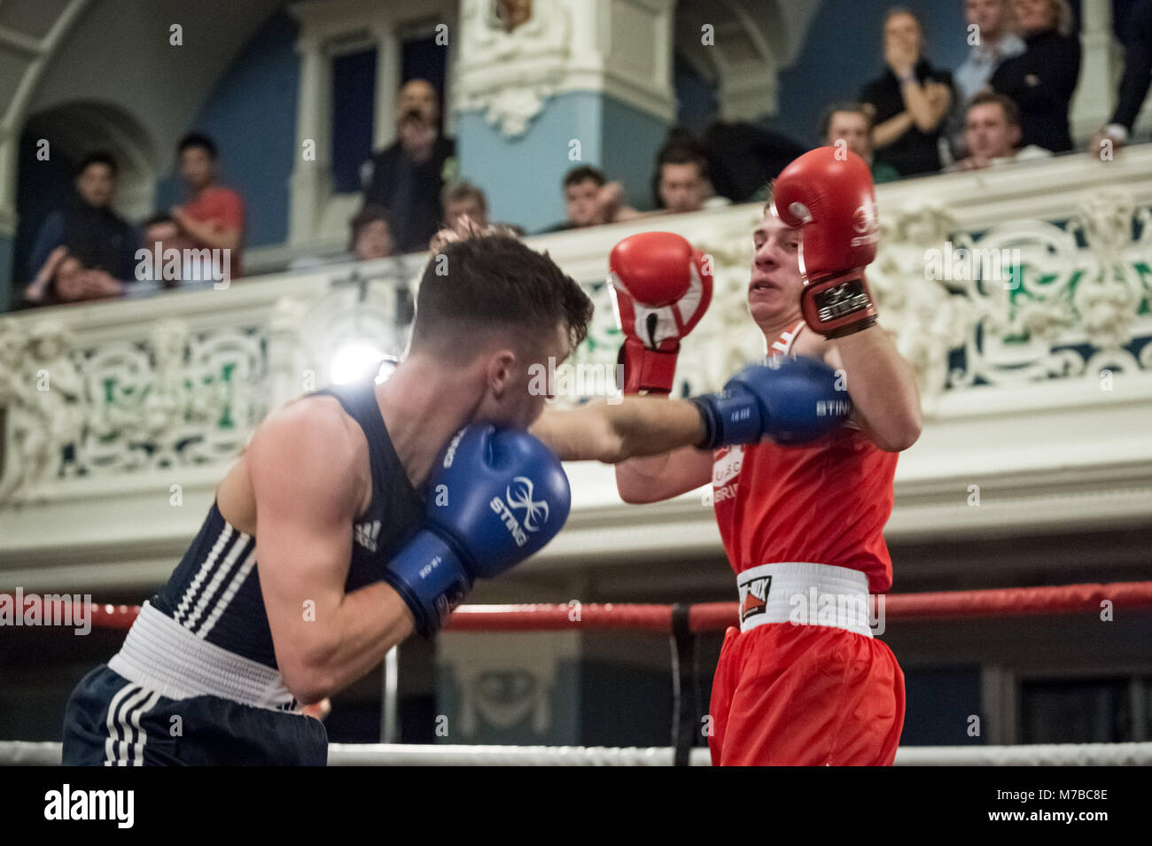 Oxford, UK. 9th March, 2018. Alec Murphy (Blue, Oxford) v Alex Soilev ...