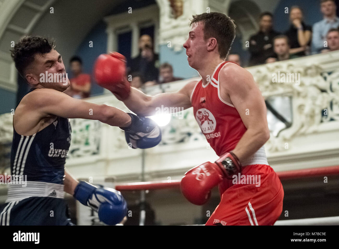 Oxford, UK. 9th March, 2018. Alec Murphy (Blue, Oxford) v Alex Soilev ...