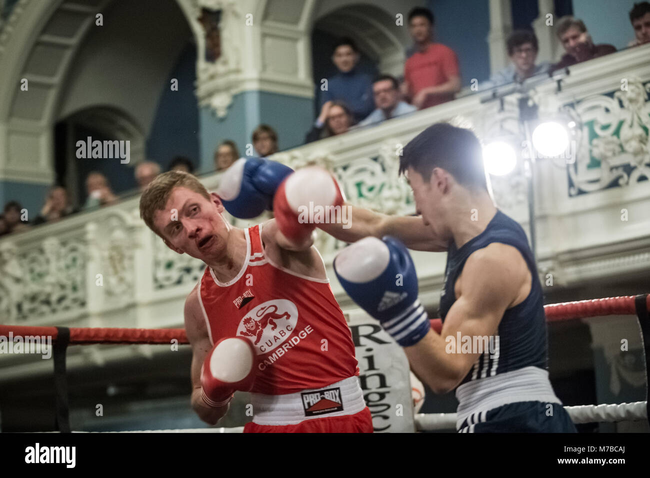 Oxford, UK. 9th March, 2018. Christopher Huang (Blue, Oxford) v Dominic ...
