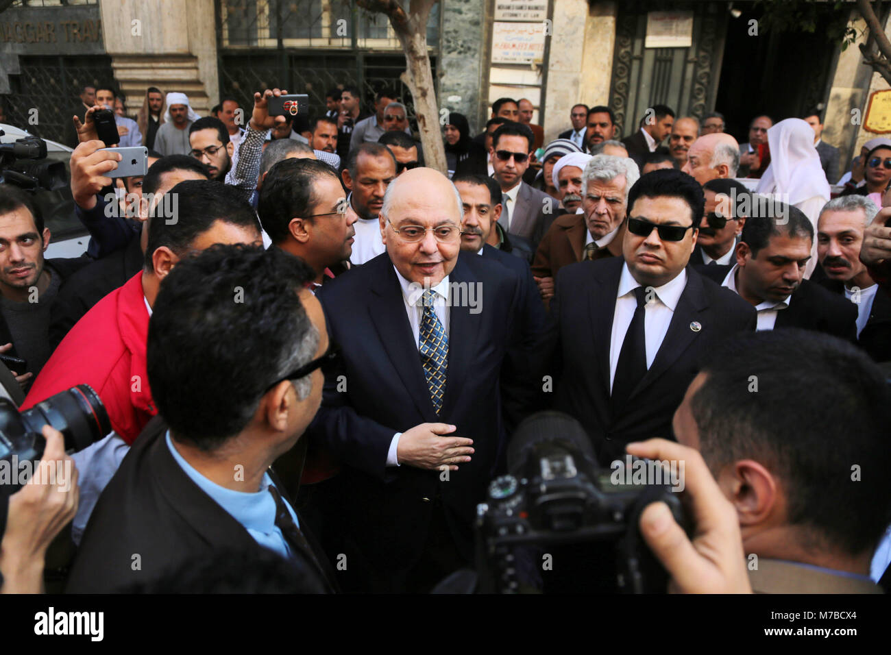 Cairo, Egypt. 10th Mar, 2018. Egyptian presidential candidate Moussa ...