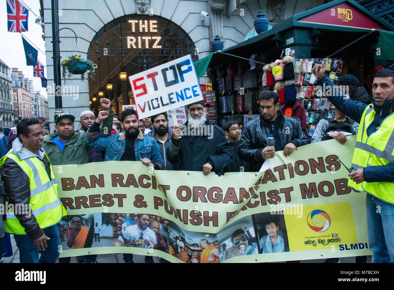 London, UK 10th March 2018. A national Sri Lankan Muslim protest and ...