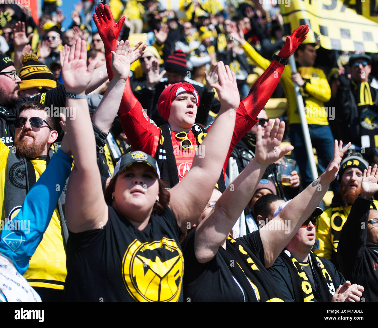 Columbus, Ohio, USA. 10th March, 2018. Columbus Crew Sc fans show their ...