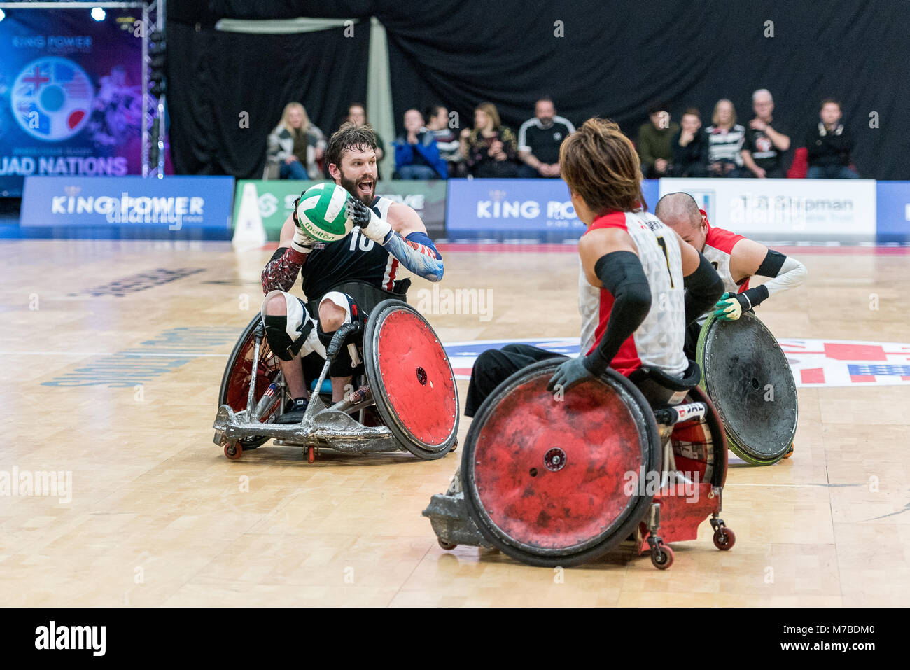 Leicester, UK, 10th March, 2018. Wheelchair Rugby Quad Nations: JPN vs ...