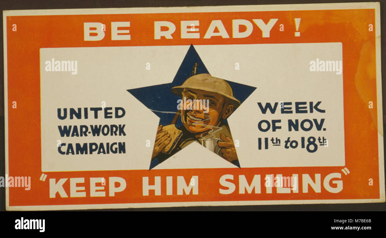 This poster promotes the United War-Work Campaign, encouraging support ...
