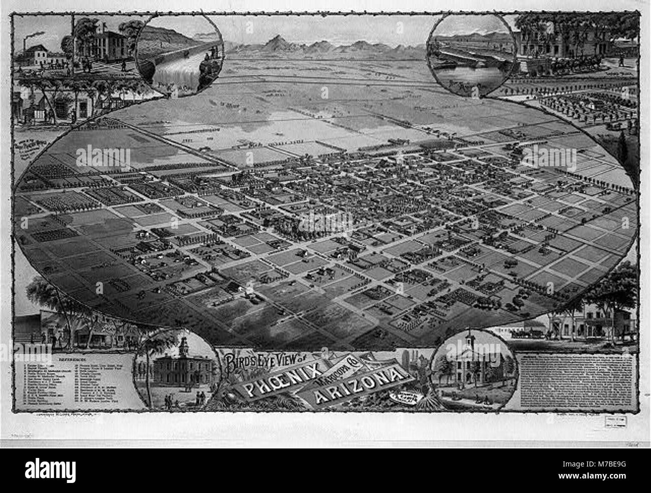 Aerial view of Phoenix, Maricopa County, Arizona, looking towards the ...