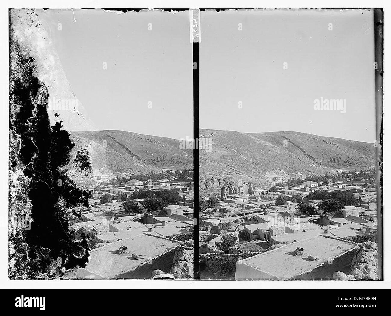 A bird’s-eye view of Amman, Jordan, with a clear view of the basilica ...