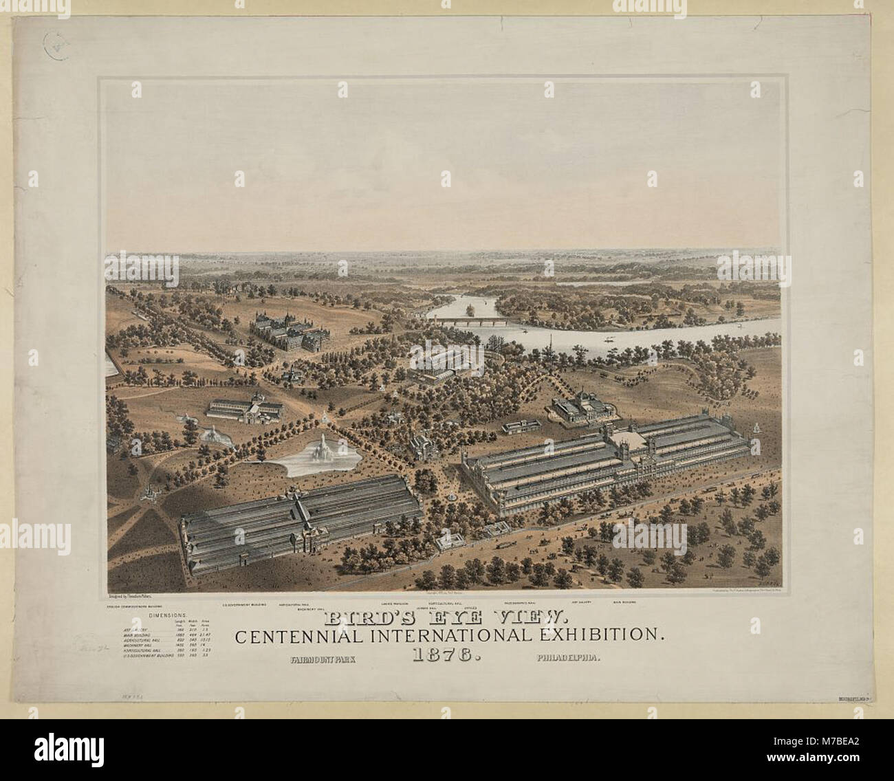 A bird’s-eye view of the Centennial International Exhibition of 1876 in ...