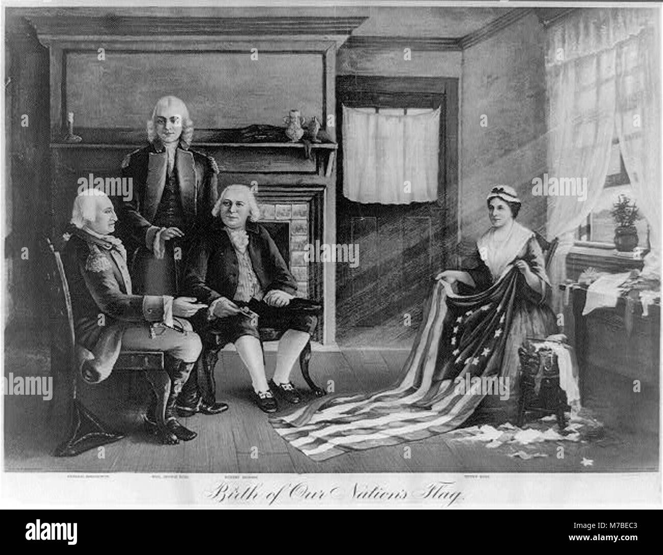 This image represents the birth of the U.S. national flag, an iconic ...