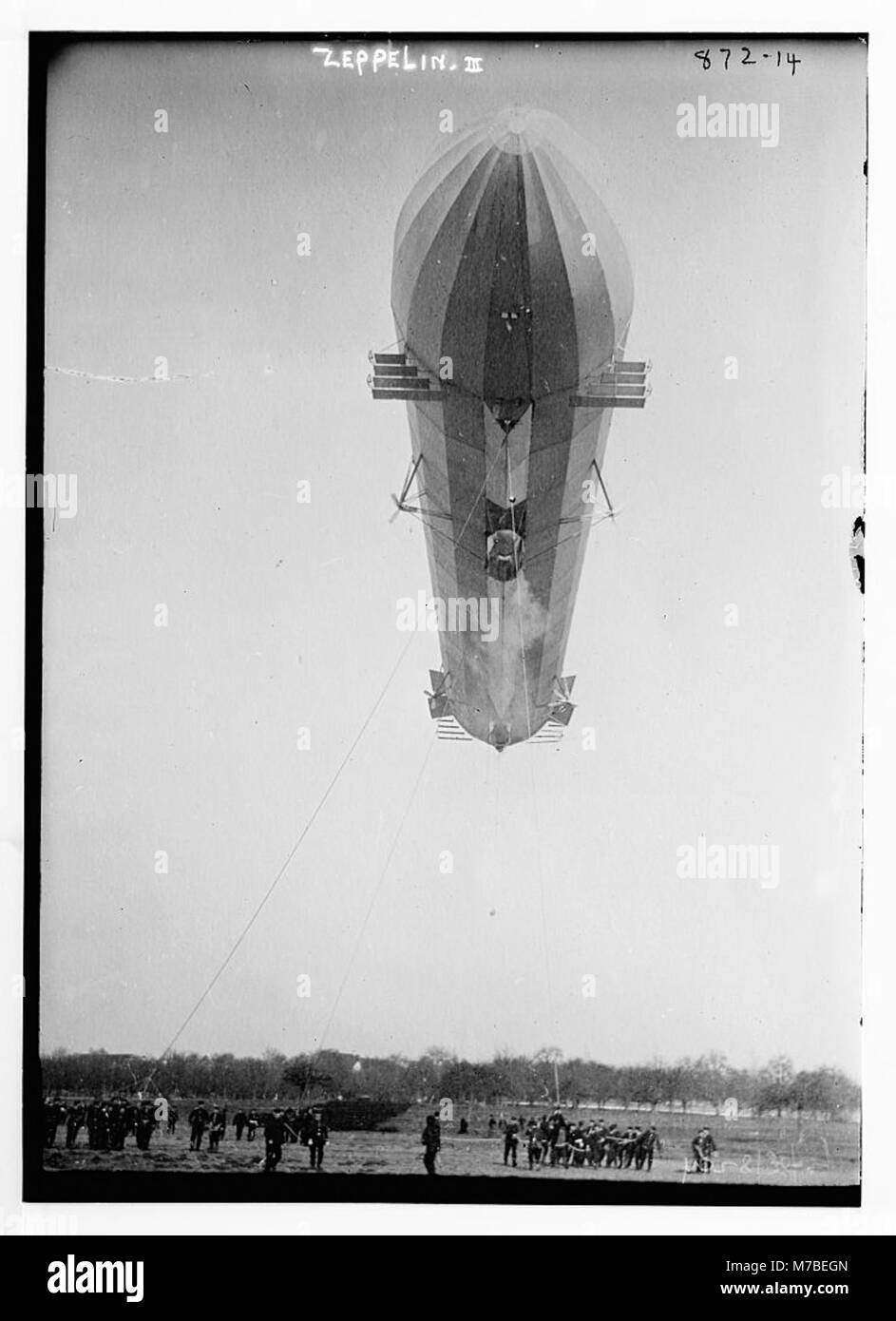 A historic photograph of Zeppelin No. 3, a blimp in flight, showcasing ...