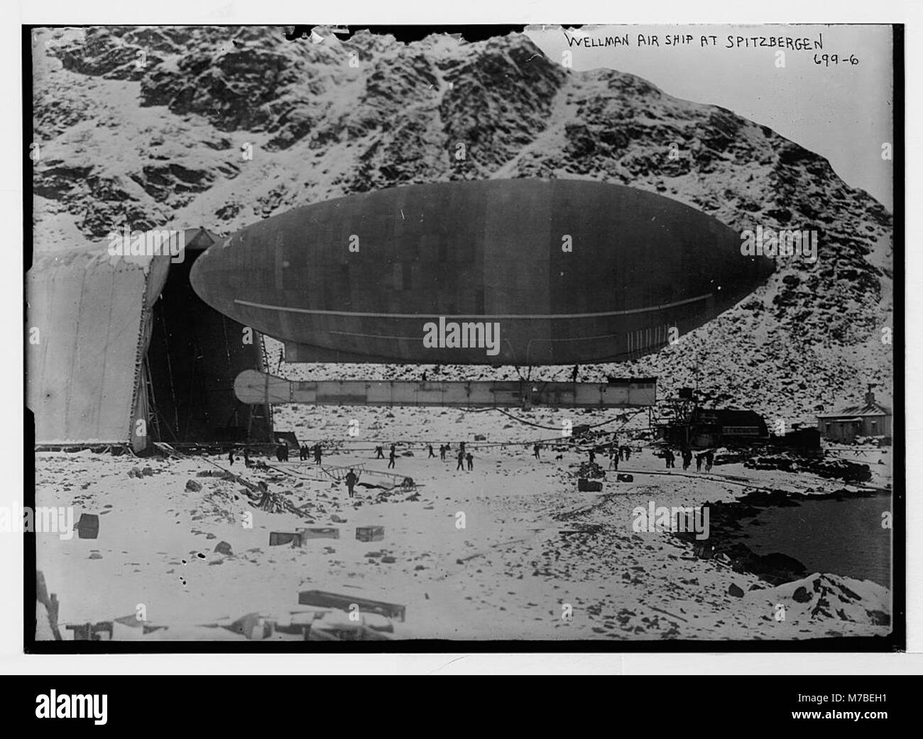 The Blimp-Wellman airship photographed over Spitzbergen, a region in ...