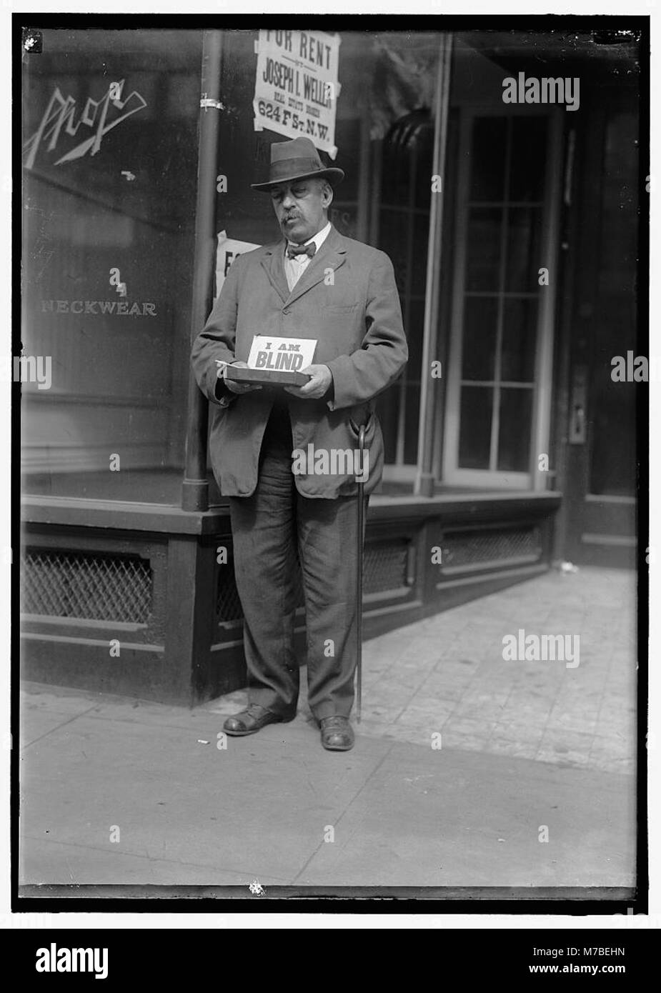 A portrait of a blind man, capturing the figure and highlighting the ...
