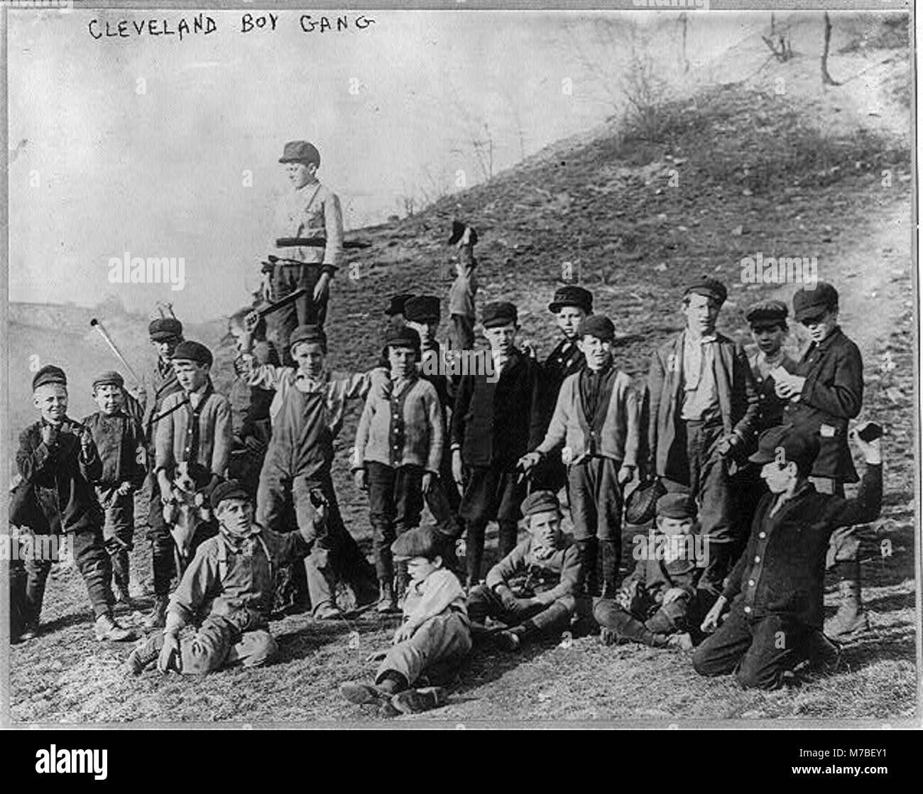 A photograph depicting a group of boys from Cleveland, showing a ...