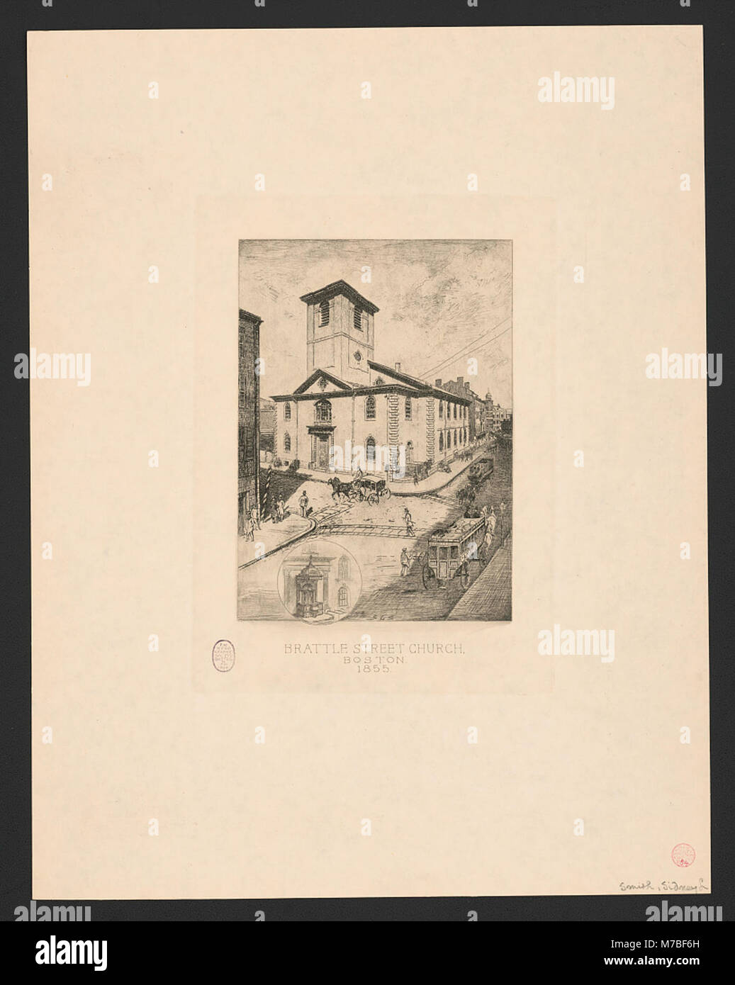 An image of the Brattle Street Church in Boston, taken in 1855. The ...