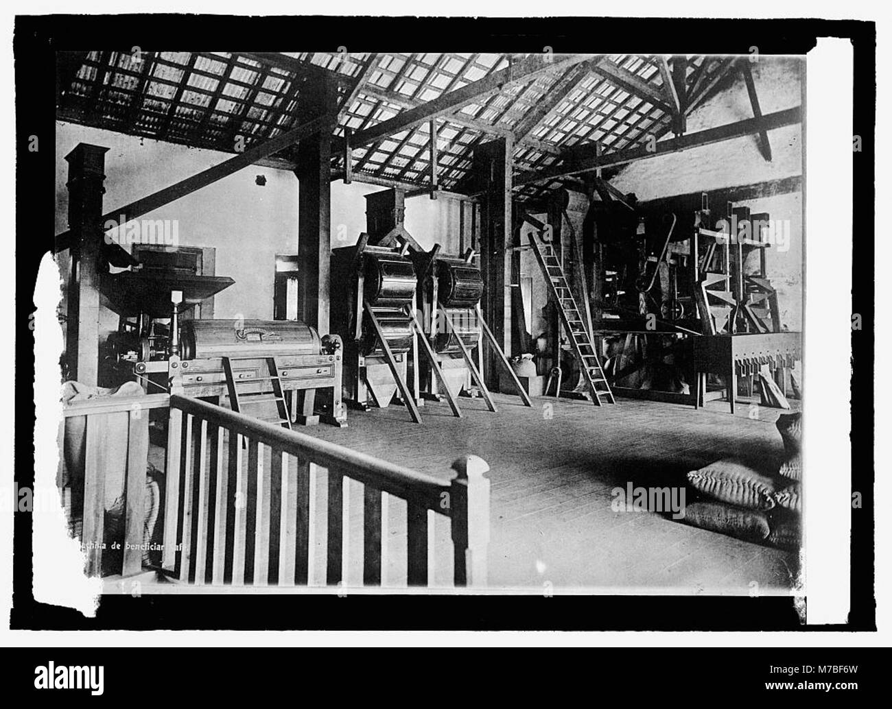 A photograph of a coffee warehouse in Santos, Brazil, showcasing the ...