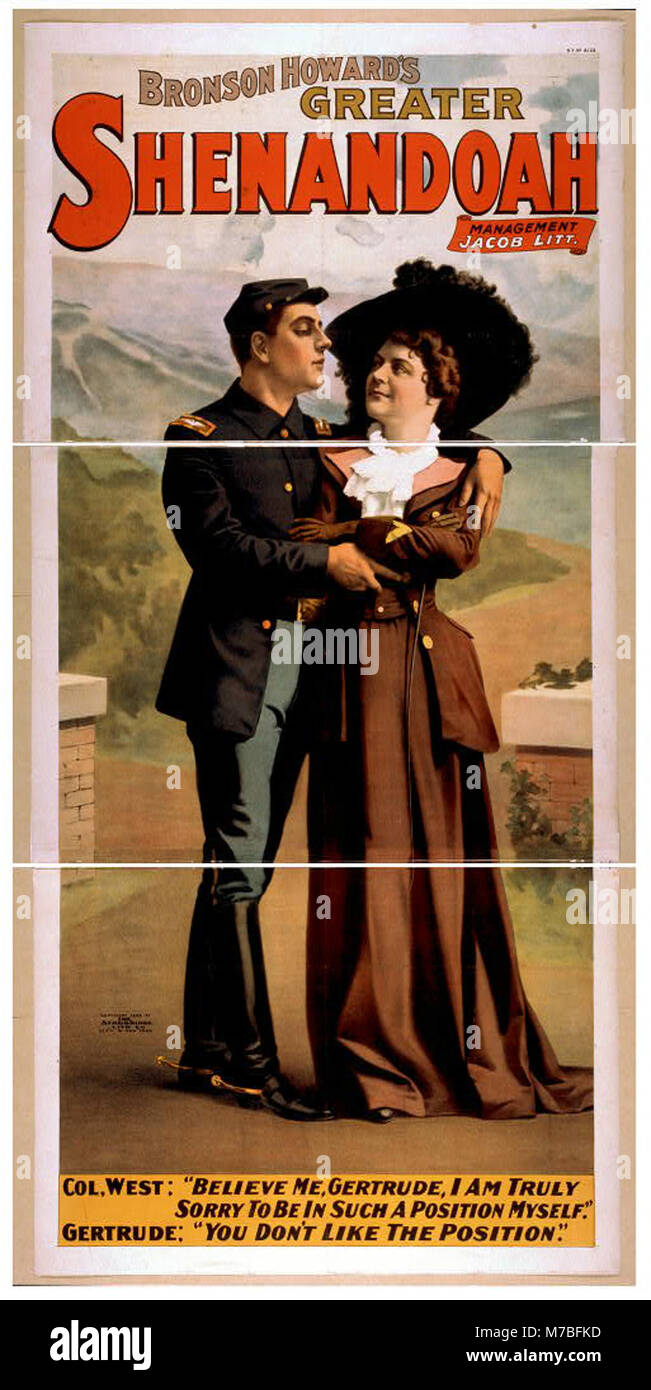 A performance of Bronson Howard’s play 'Greater Shenandoah,' depicting ...