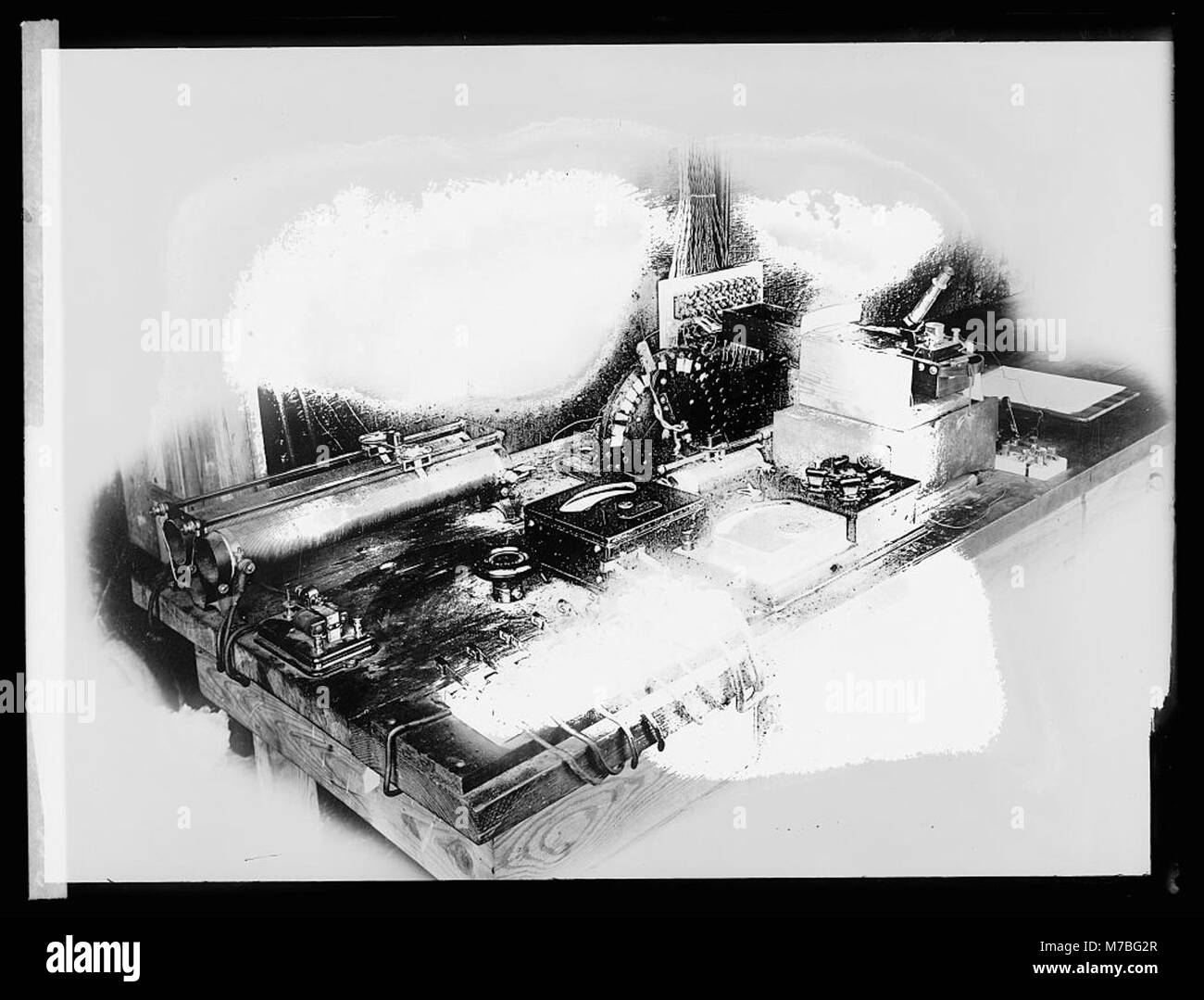 A photograph of a Bureau of Standards plant used for testing airplane ...