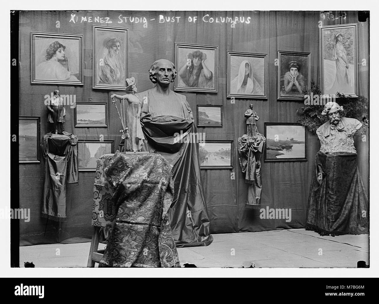A bust of Christopher Columbus displayed in Ximenez studio. This ...