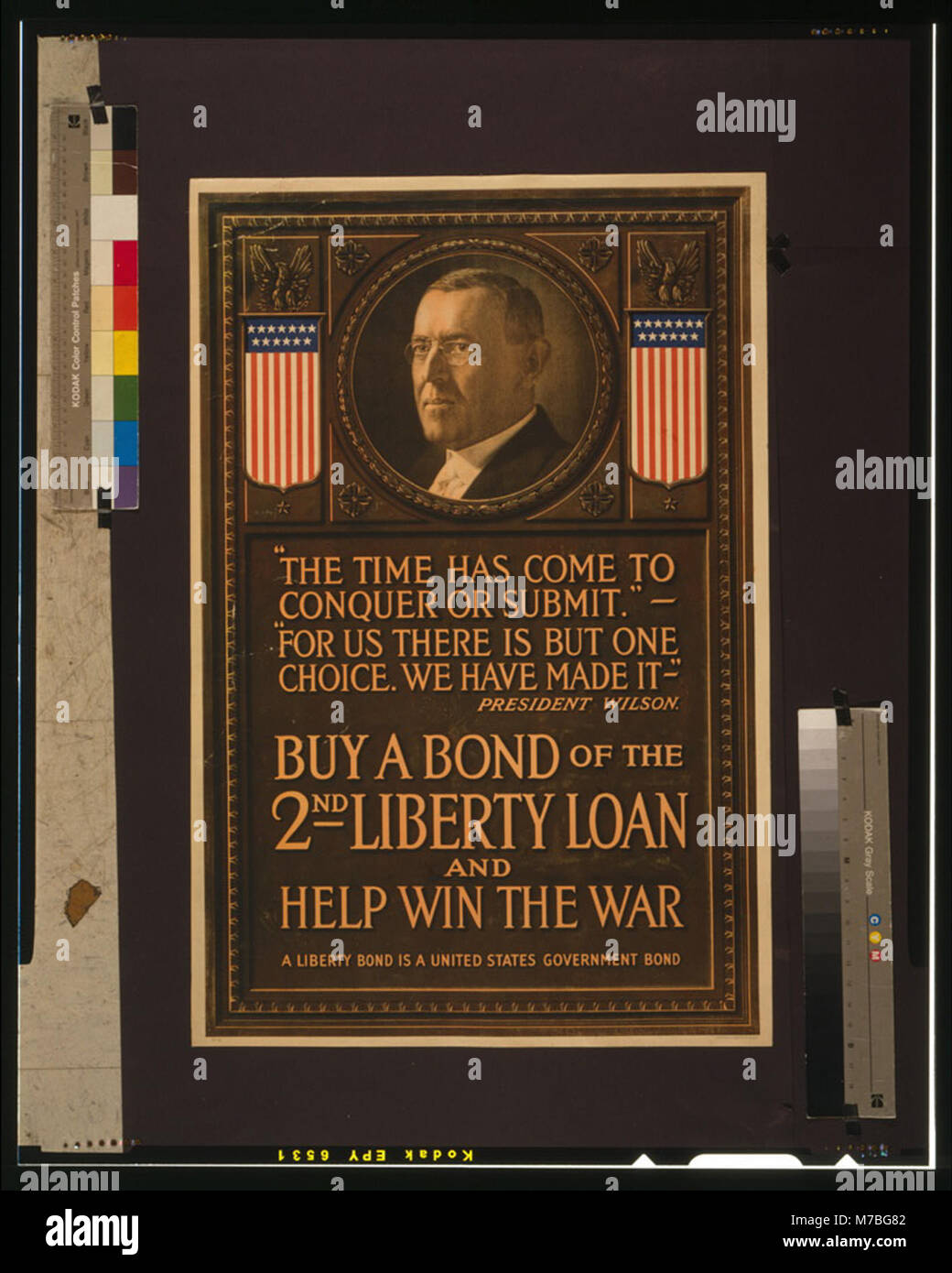 A vintage poster encouraging the purchase of bonds for the 2nd Liberty ...