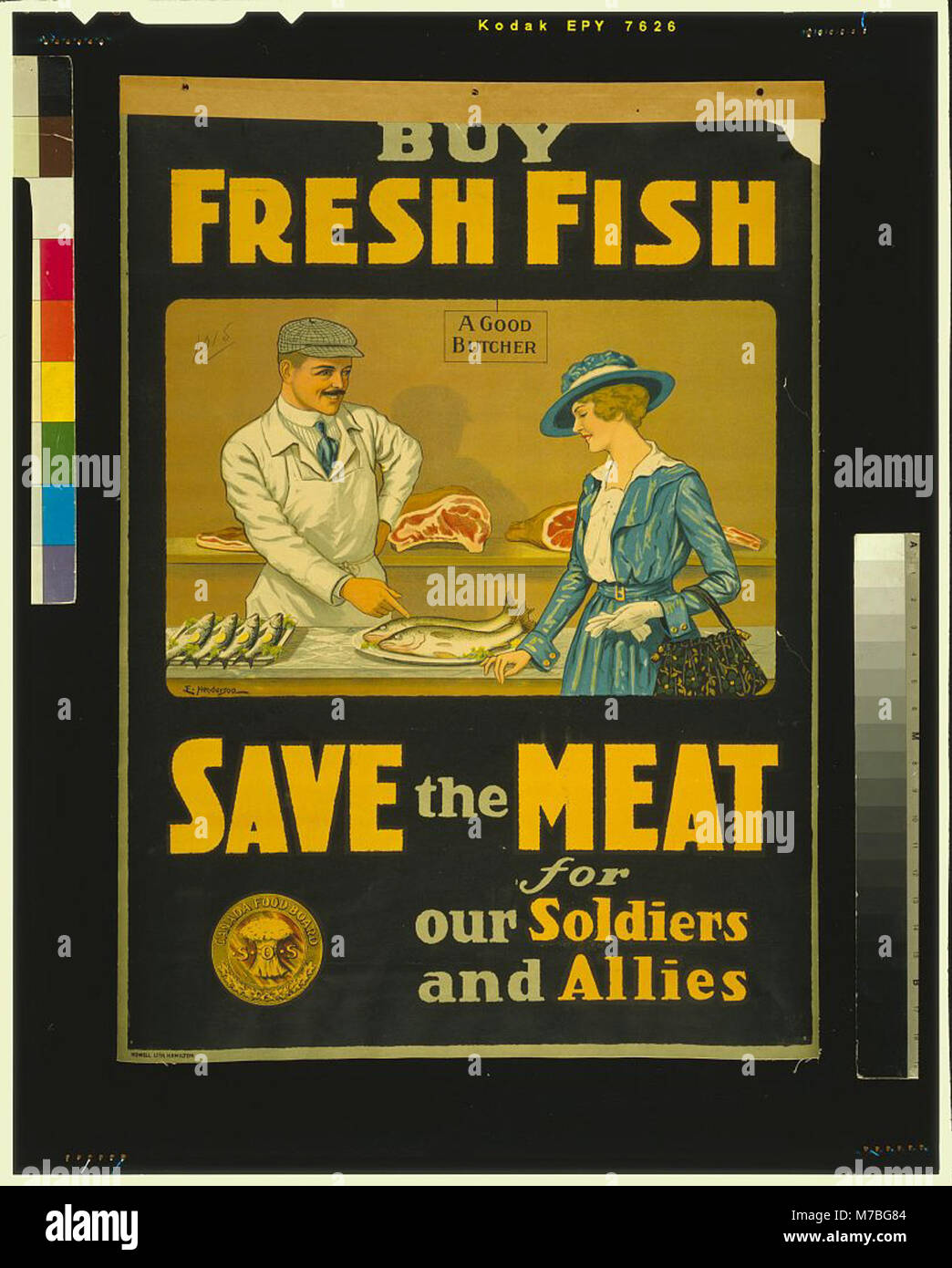 A World War I-era poster urging civilians to buy fresh fish and ...