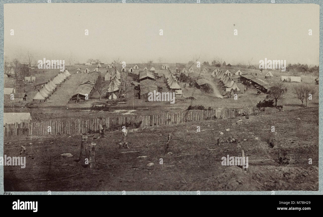 A photograph from February 1864 showing the camp of the 2nd ...