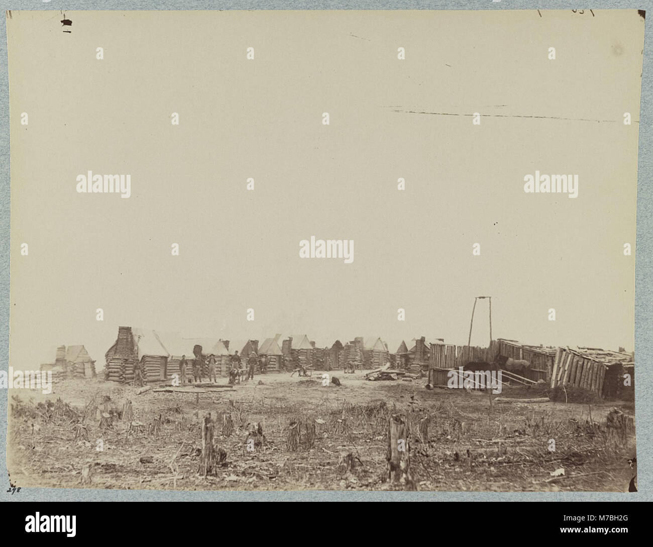 A photograph depicting the camp of the 3rd Pennsylvania Cavalry near ...