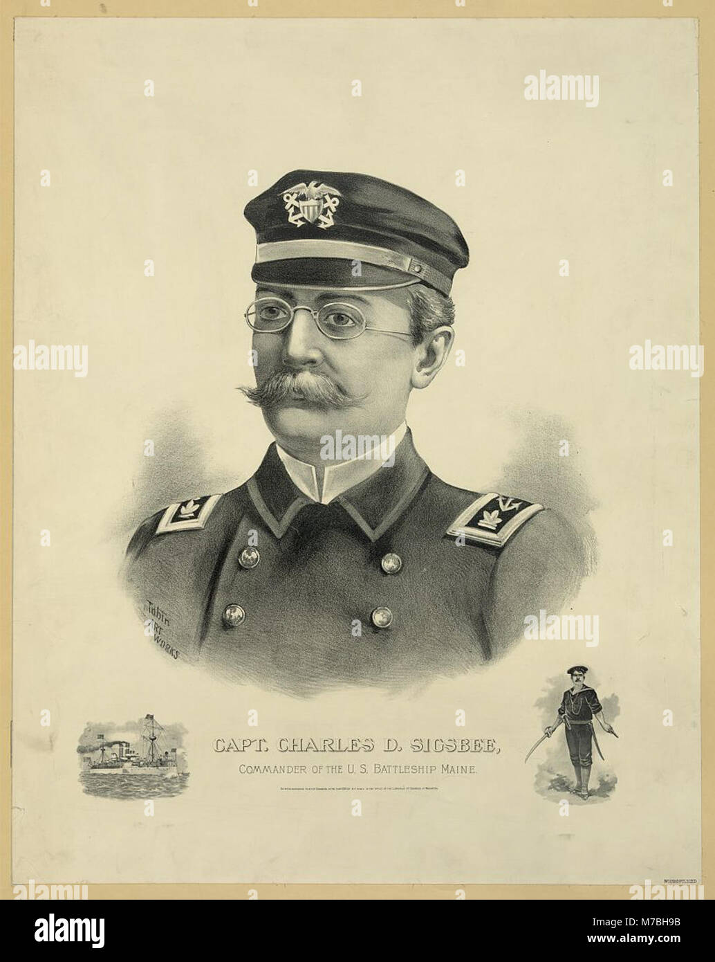 Captain Charles D. Sigsbee, the commander of the U.S. battleship Maine ...