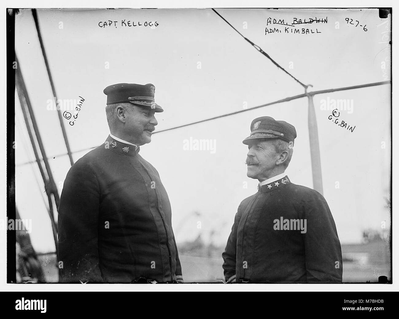 Captain Kellogg and Admiral Kimball are seen aboard a naval vessel ...