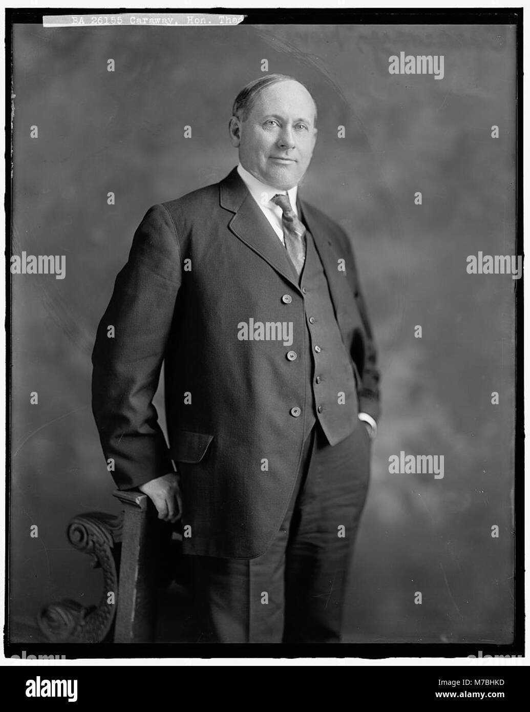 A formal portrait of Thaddeus H. Caraway, an American politician known ...