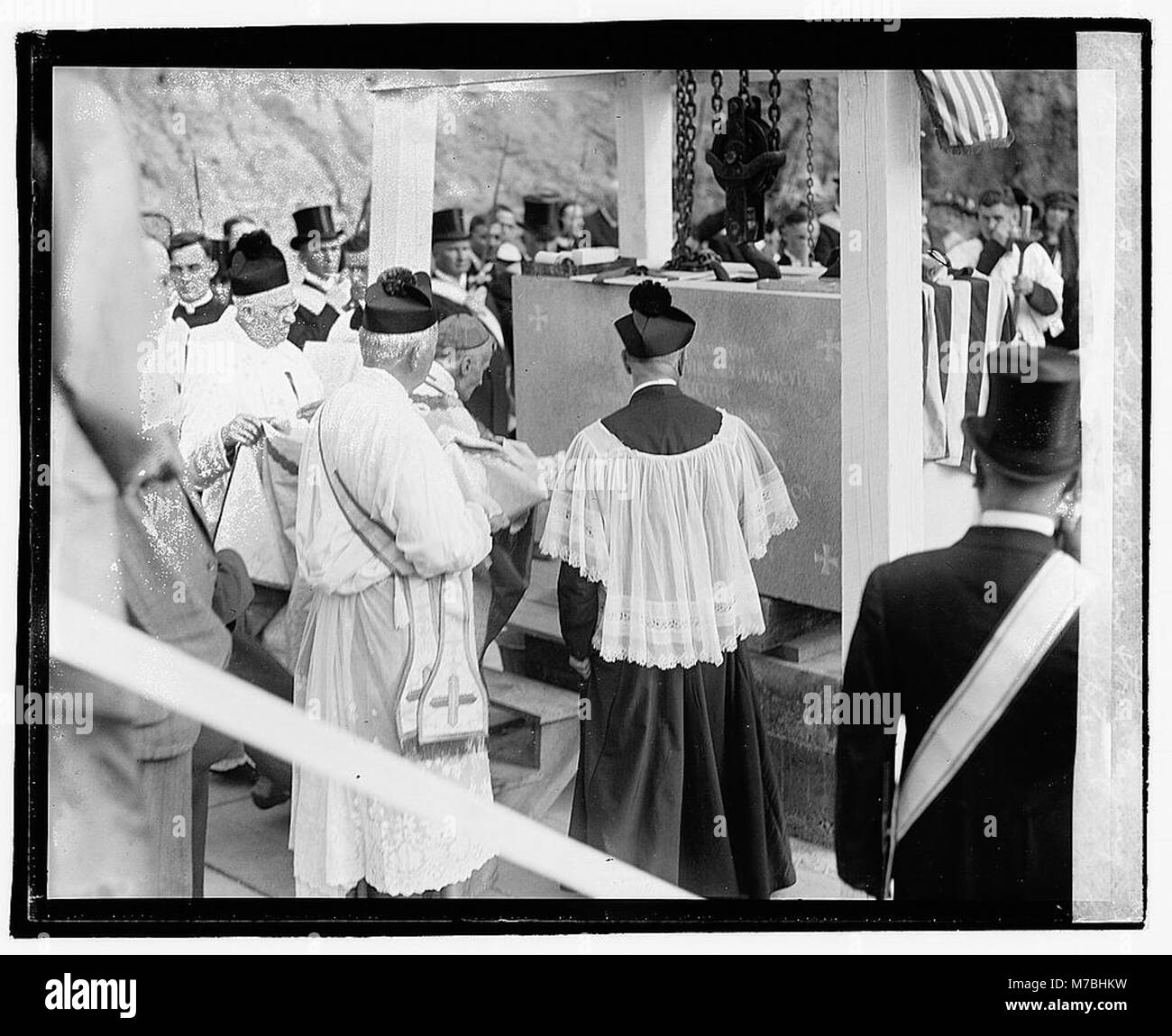 A photograph of Cardinal Gibbons at the cornerstone laying ceremony for ...