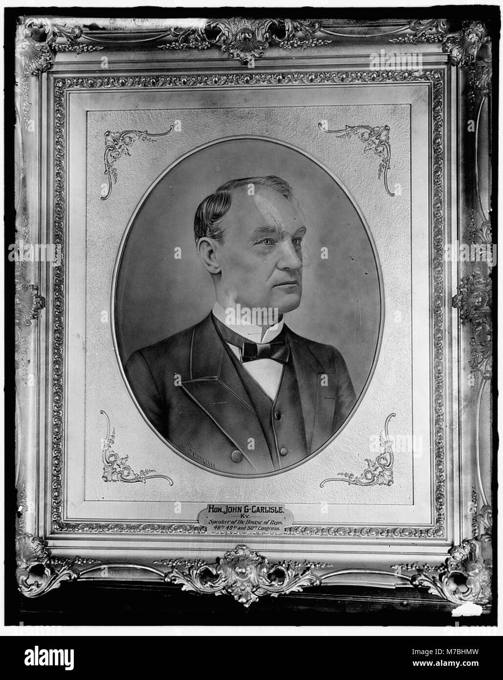 A portrait of John G. Carlisle, a U.S. politician and speaker of the ...