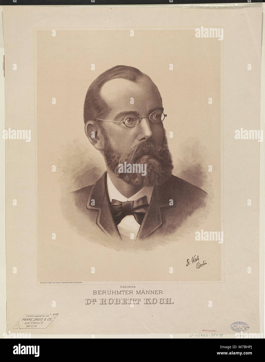 A portrait of Dr. Robert Koch, a famous German physician known for his ...