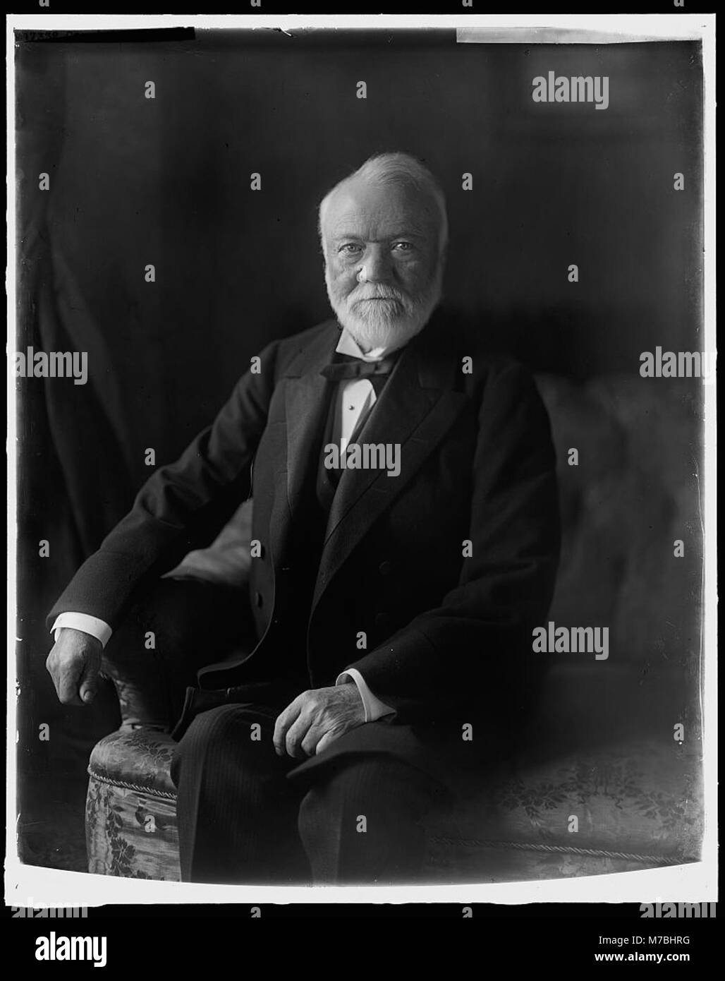 A portrait of Andrew Carnegie, the Scottish-American industrialist and ...