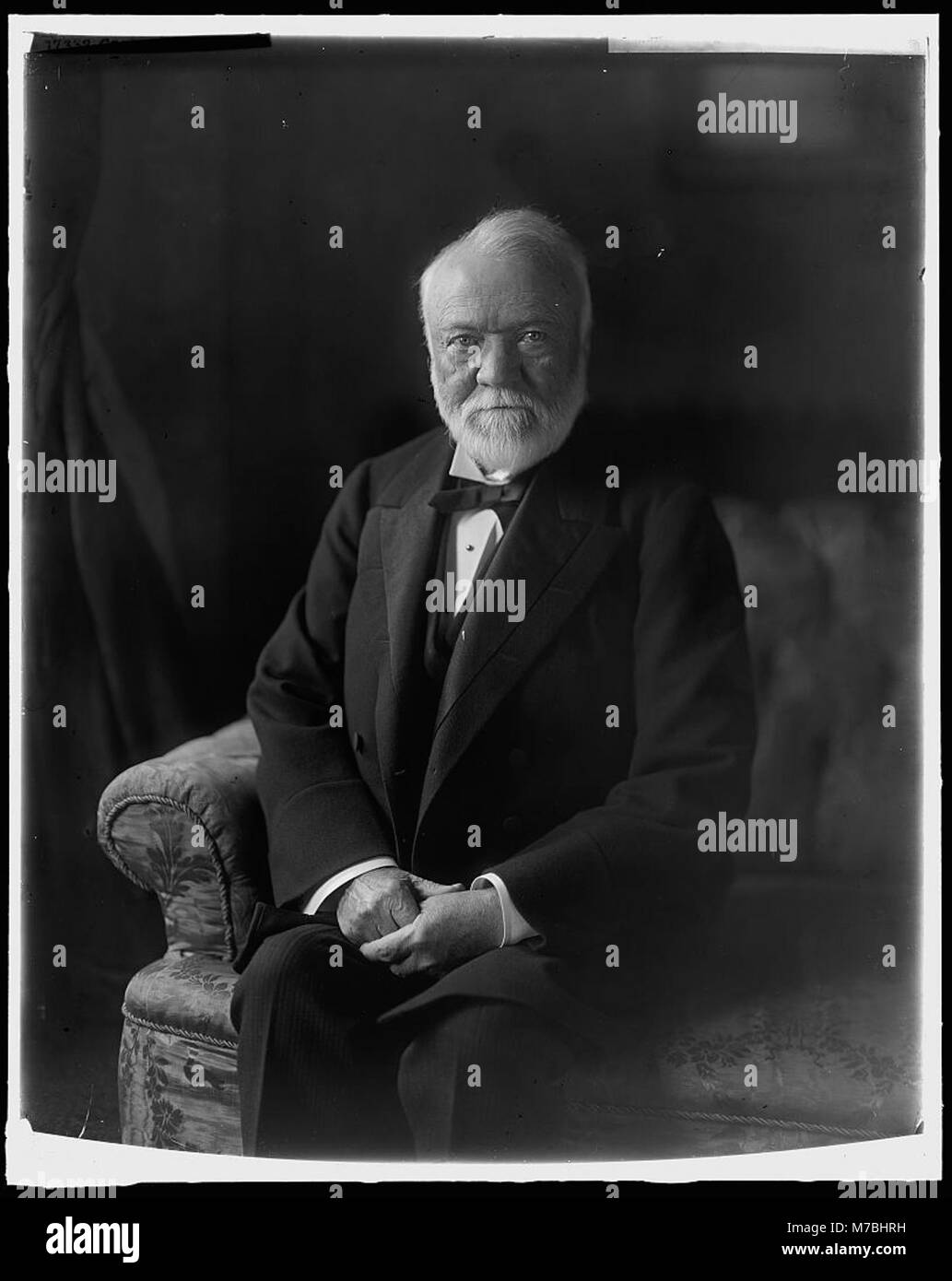 A portrait of Andrew Carnegie, the Scottish-American industrialist and ...