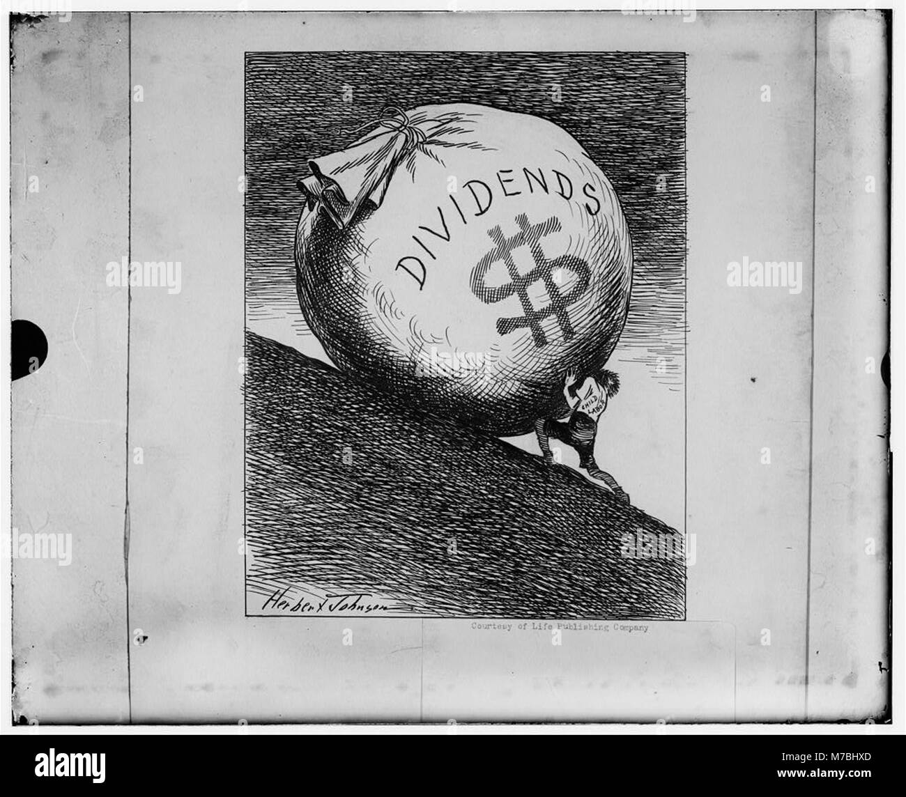 A cartoon illustration depicting a scene from early 20th-century ...