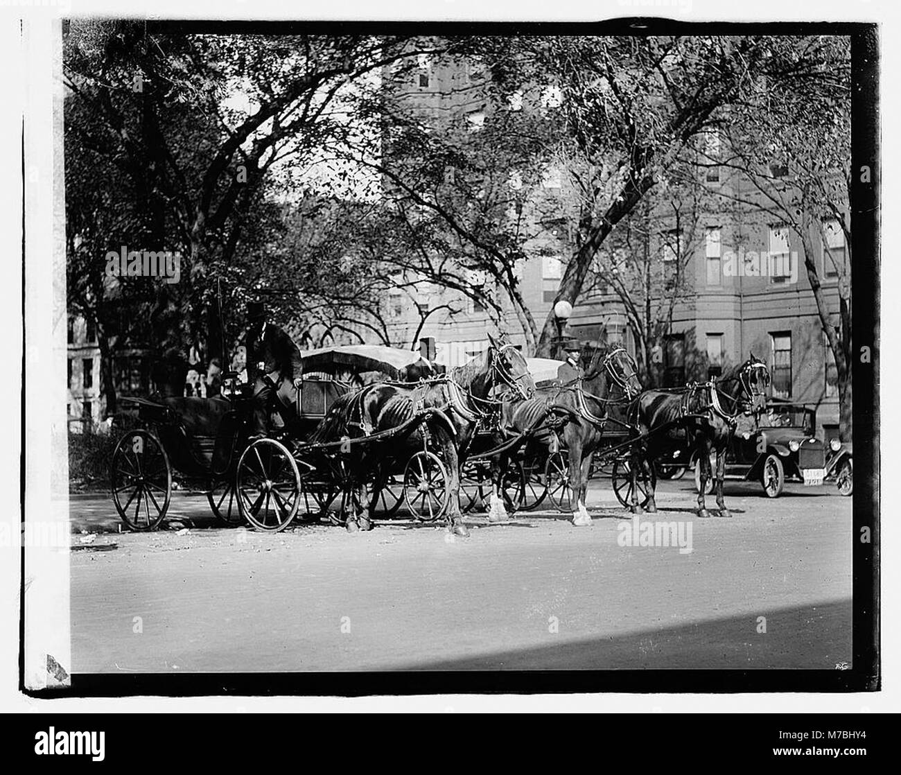 A historical photograph showing the car stand at McPherson Square in ...