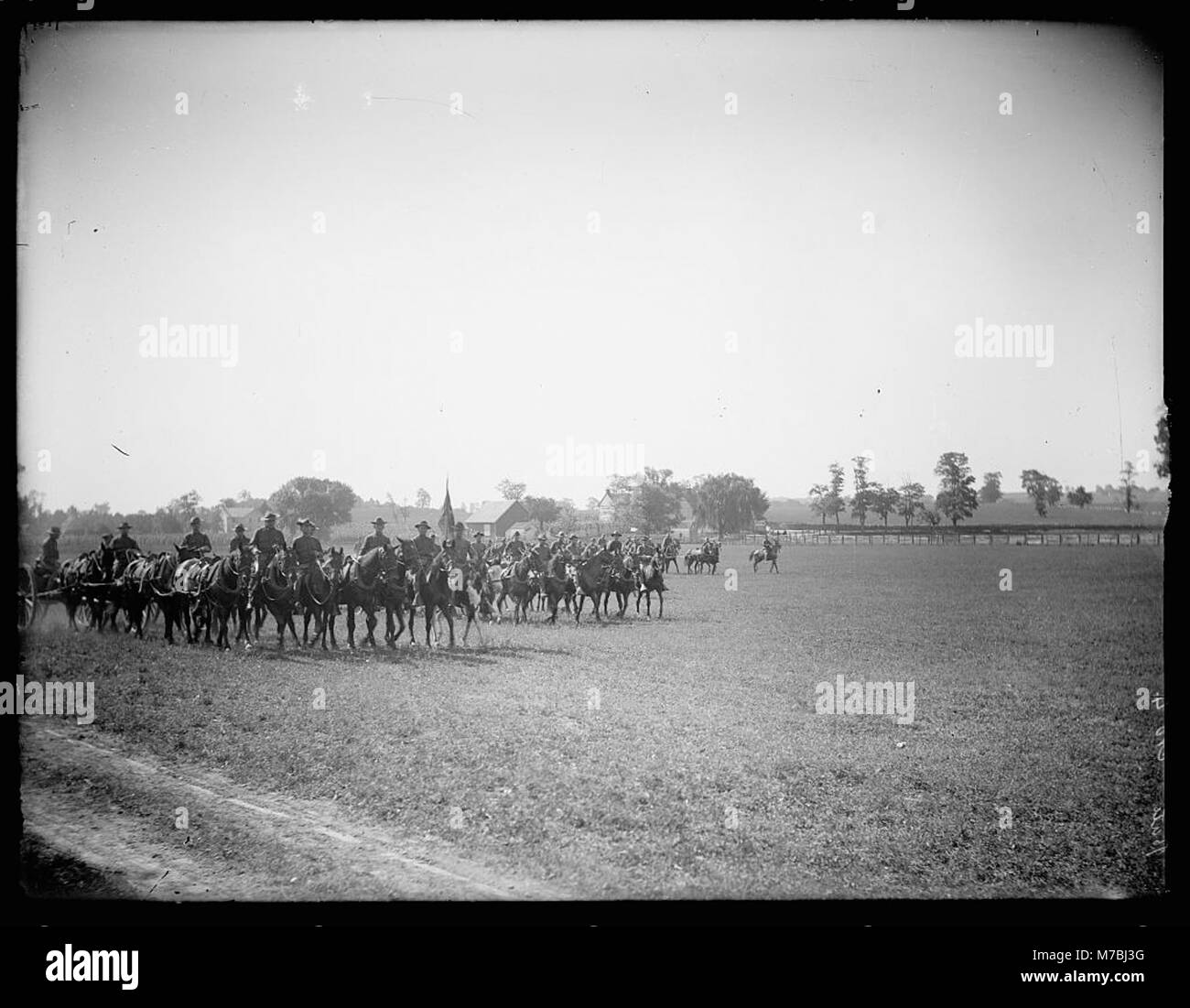 The image depicts cavalry soldiers, showcasing military life and ...