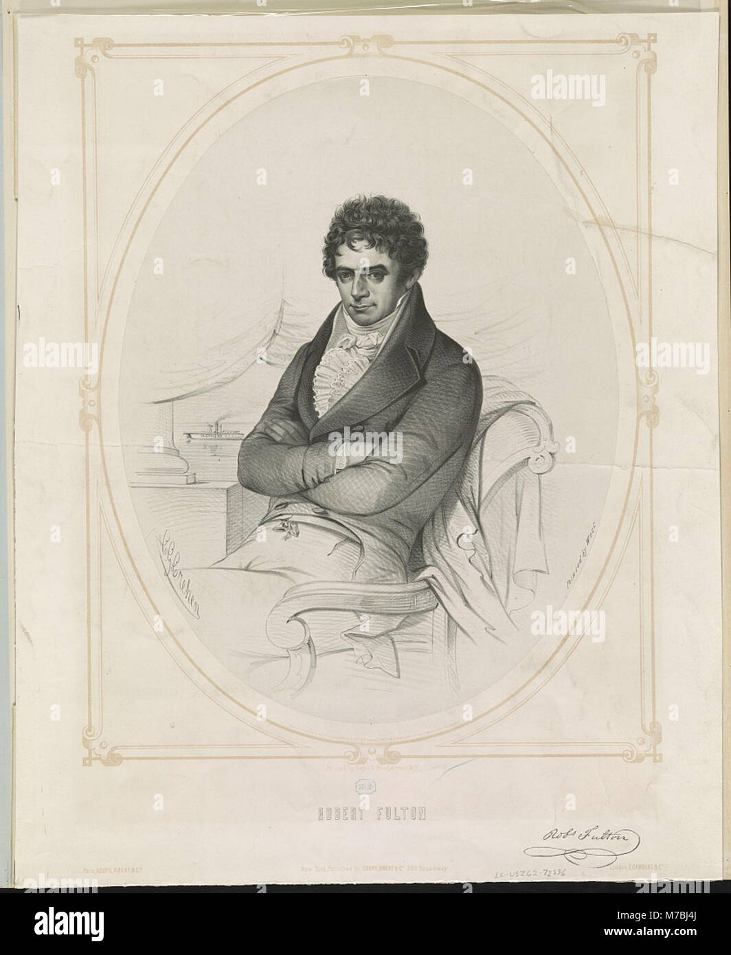 A historical portrait of Robert Fulton, an American engineer and ...