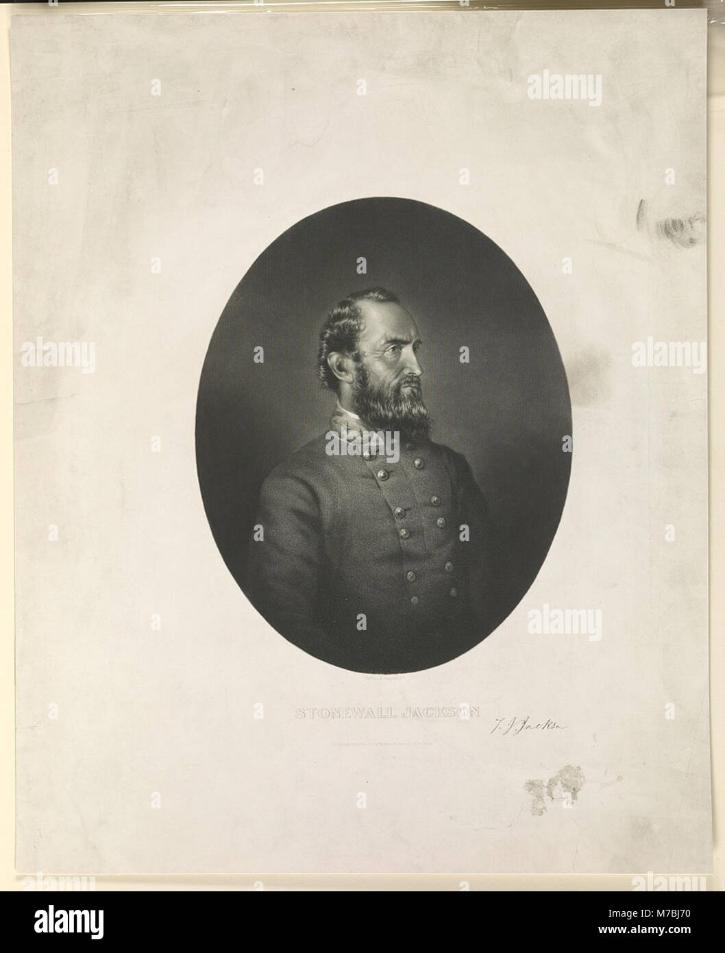 A portrait of General Stonewall Jackson, a prominent Confederate ...