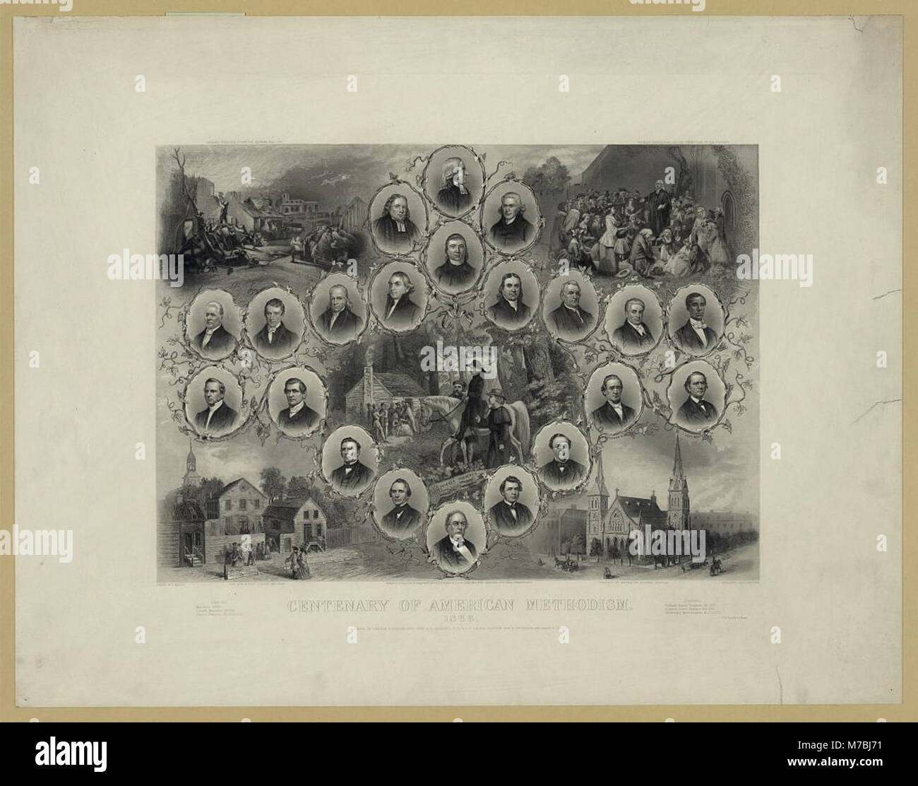 This image commemorates the centenary of American Methodism in 1866 ...